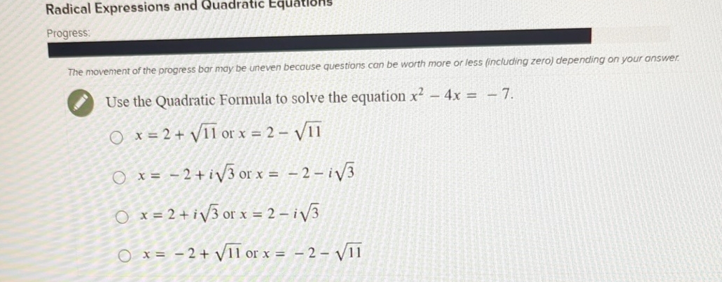 Solved Radical Expressions and Quadratic | Chegg.com