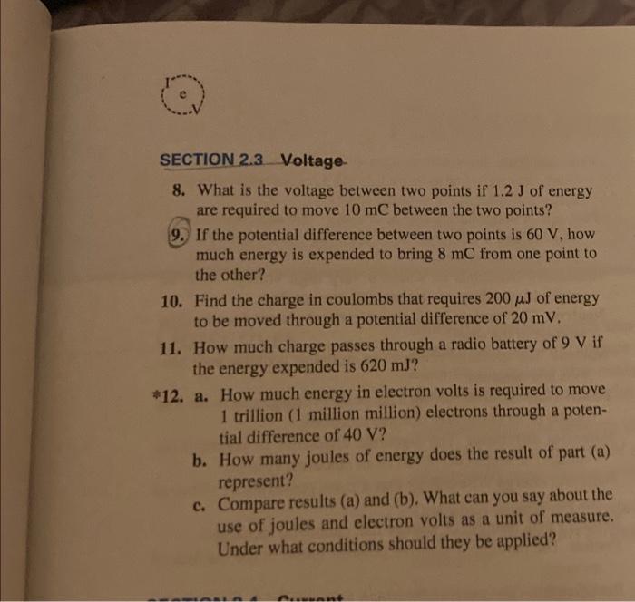 Solved 8. What is the voltage between two points if 1.2 J of | Chegg.com