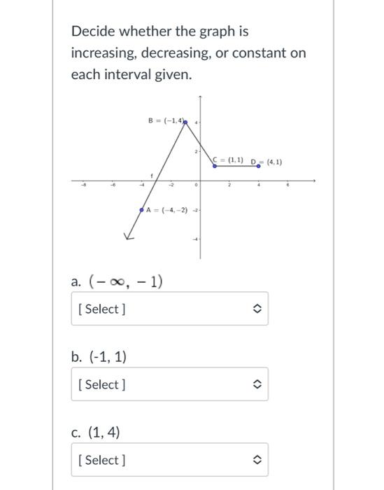 Solved Decide whether the graph is increasing, decreasing, | Chegg.com