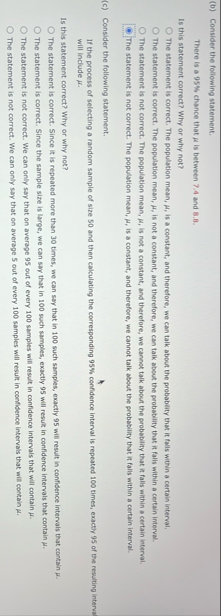 Solved (b) ﻿Consider the following statement.There is a 95% | Chegg.com