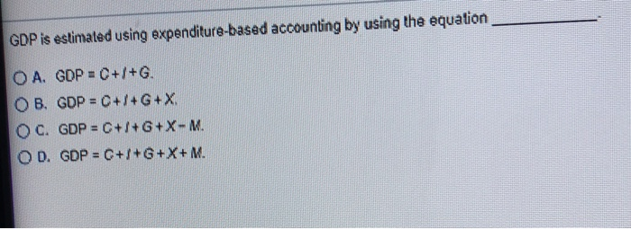 Solved GDP is estimated using expenditure-based accounting | Chegg.com