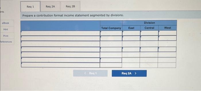 Solved Exercise 6-11 (Algo) Segmented Income Statement | Chegg.com