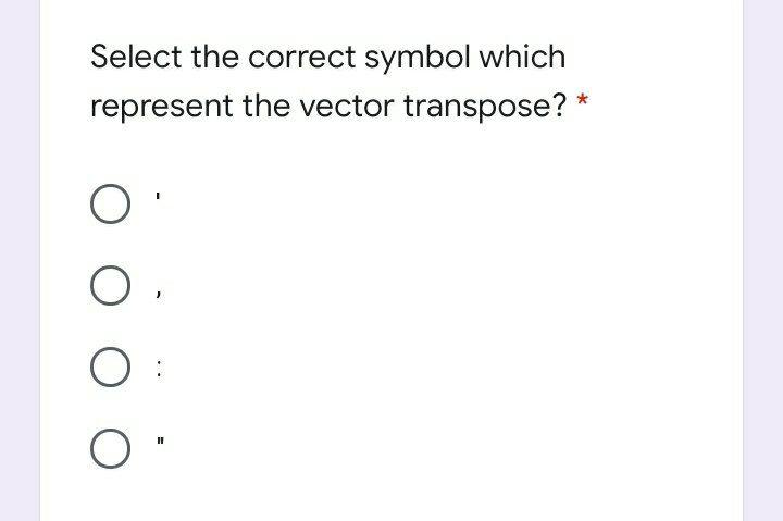 Solved Select the correct symbol which represent the vector | Chegg.com