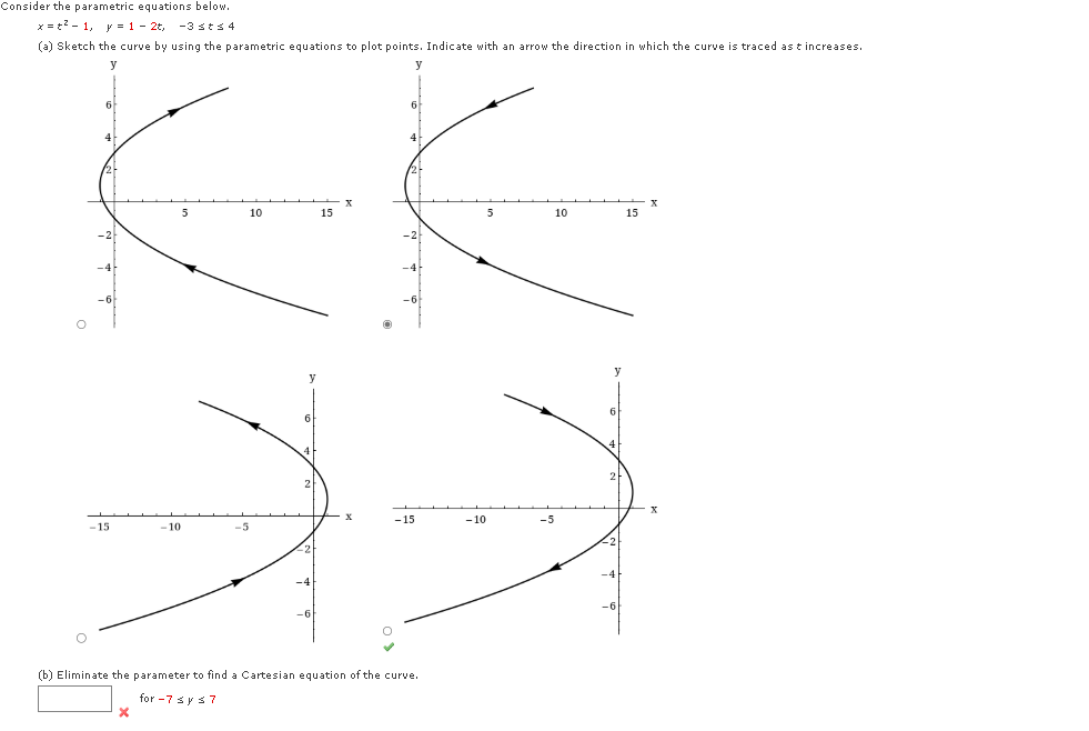 Solved Consider the parametric equations | Chegg.com