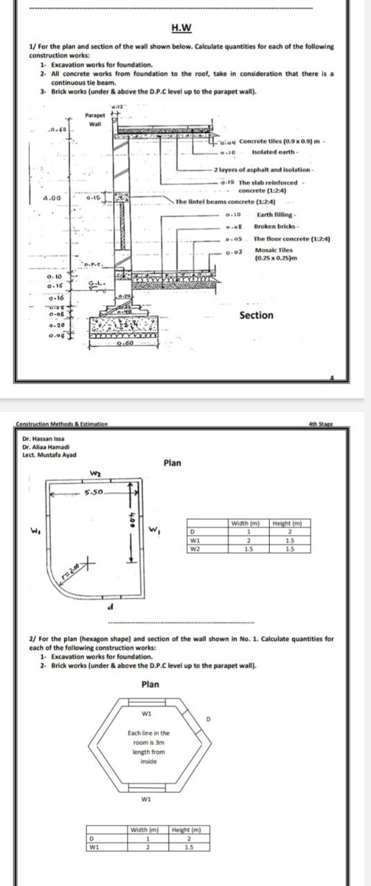 Solved Dr. ﻿Hassan issa2/ ﻿For the plan (hexagon shape) ﻿and | Chegg.com
