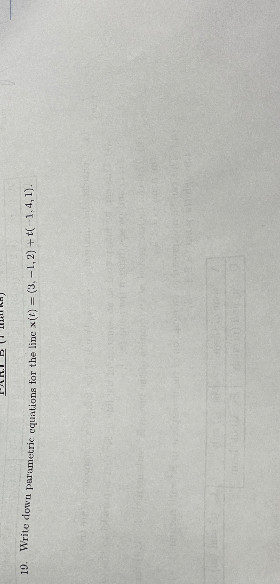 Solved Write down parametric equations for the line | Chegg.com