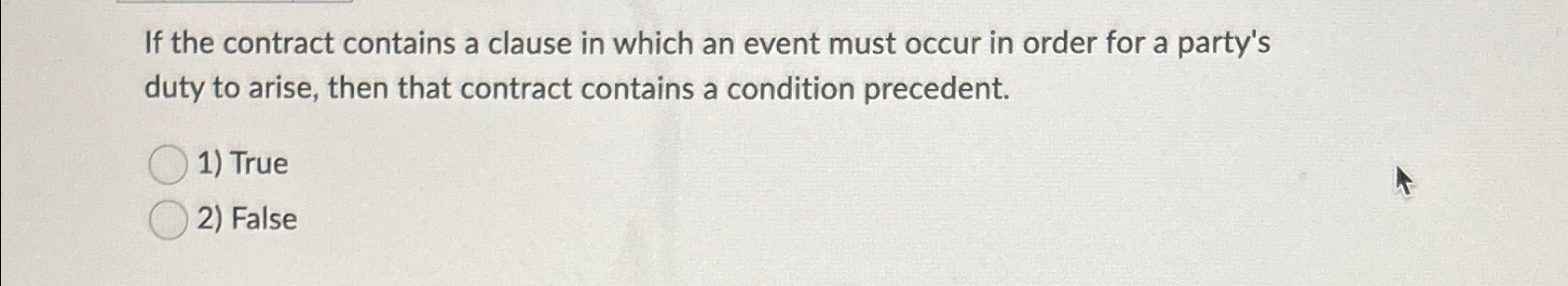 Solved If the contract contains a clause in which an event | Chegg.com
