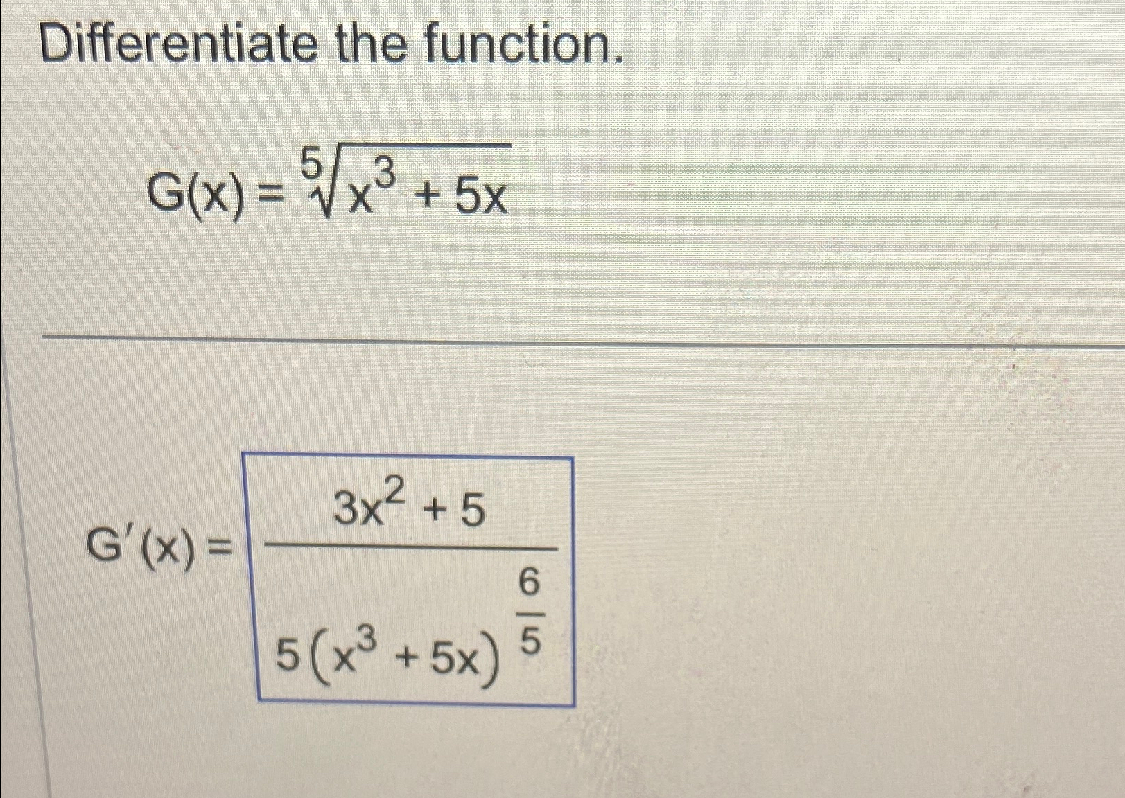 Solved Differentiate the | Chegg.com