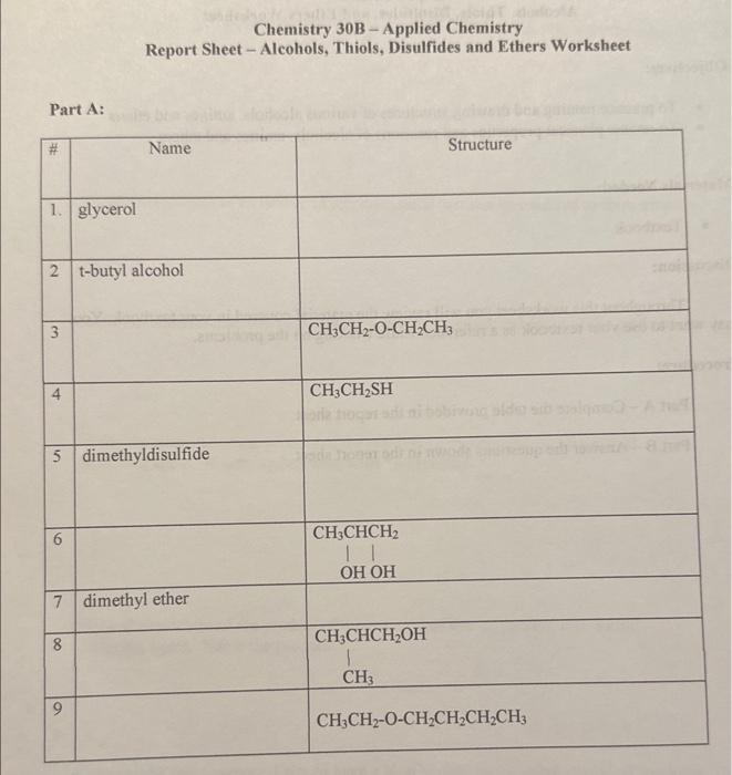 Solved Chemistry 30B - Applied Chemistry Report Sheet - | Chegg.com