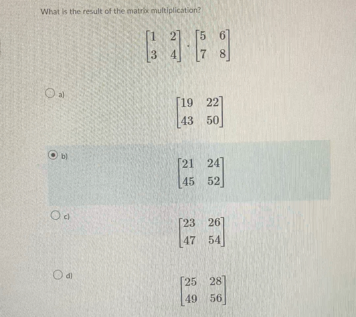 Solved What is the result of the matrix | Chegg.com