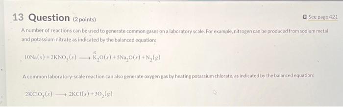 Solved Question (2 points) A number of reactions can be used | Chegg.com