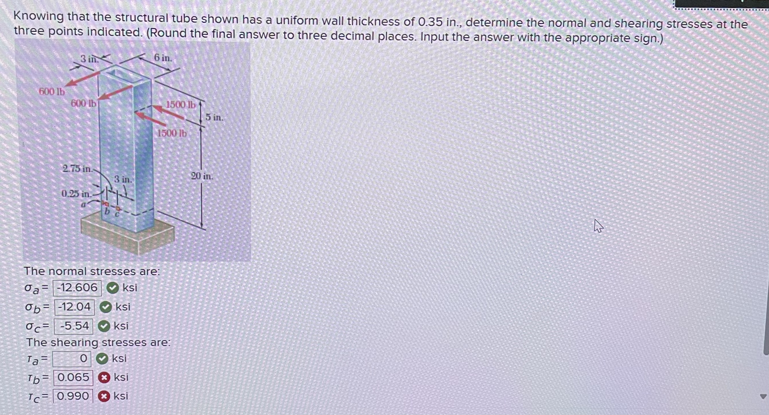 Solved Knowing that the structural tube shown has a uniform | Chegg.com