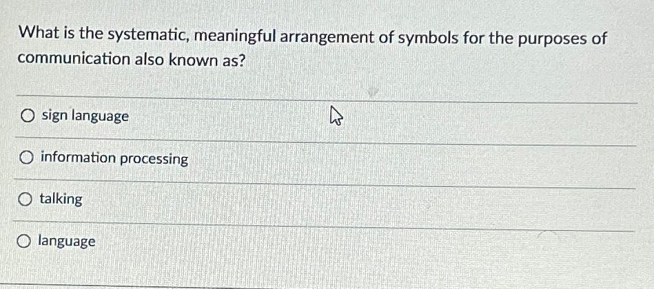 Solved What is the systematic, meaningful arrangement of | Chegg.com