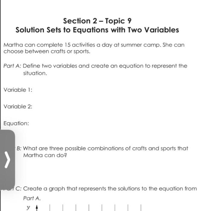 Solved Section 2 - Topic 9 Solution Sets to Equations with | Chegg.com