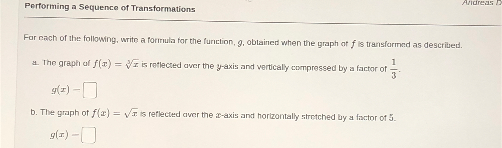 Solved Performing a Sequence of TransformationsFor each of | Chegg.com