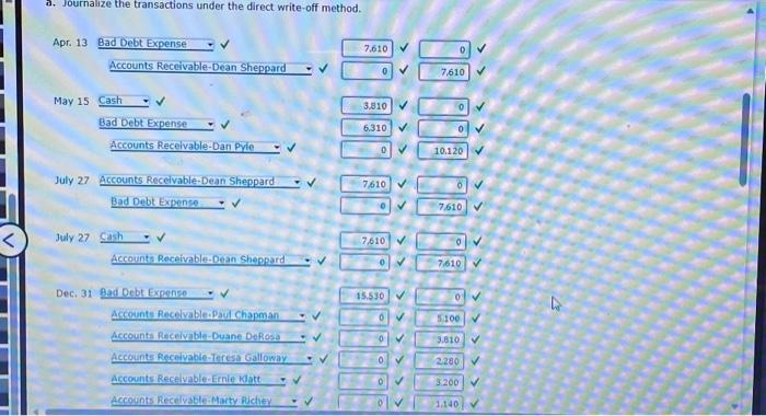 Solved a. Journalize the transactions under the direct | Chegg.com Solved a. Journalize the transactions under the direct | Chegg.com
