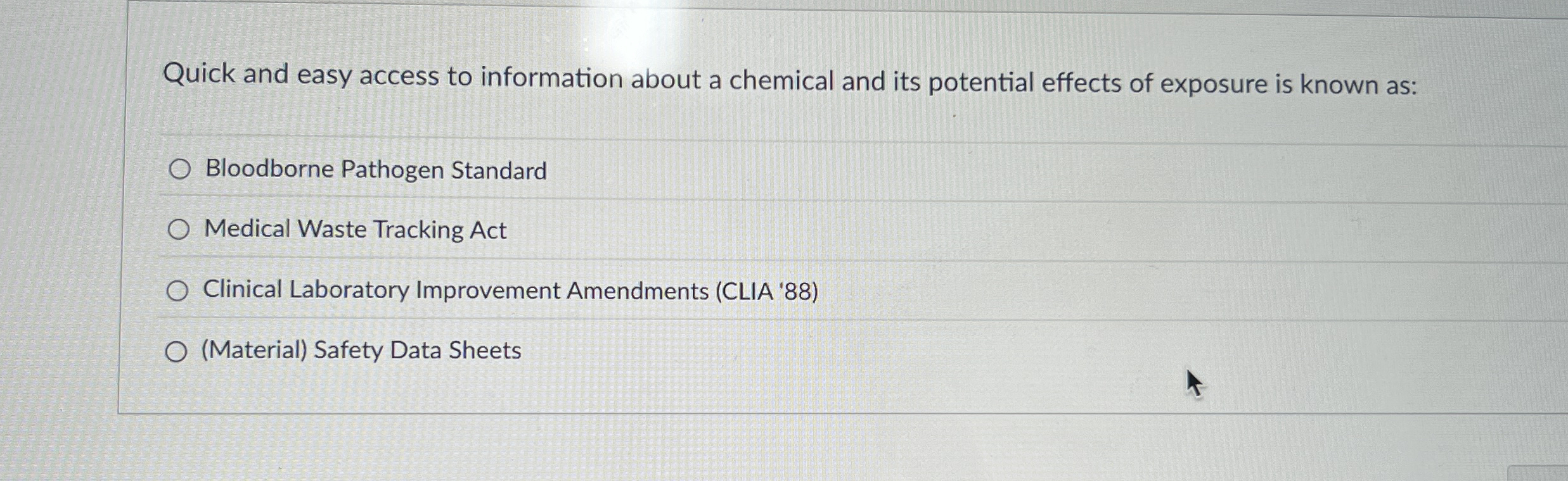Solved Quick and easy access to information about a chemical | Chegg.com