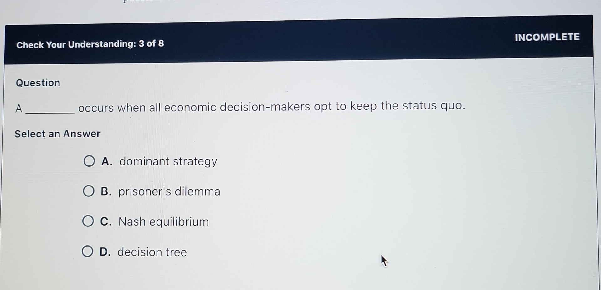 Solved Check Your Understanding: 3 ﻿of 8INCOMPLETEQuestionA | Chegg.com