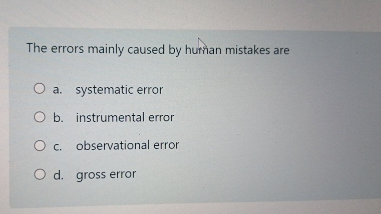 Solved The errors mainly caused by hutnan mistakes area. | Chegg.com