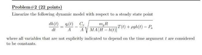 Solved Problem \#2 (22 points) Linearize the following | Chegg.com Solved Problem \#2 (22 points) Linearize the following | Chegg.com