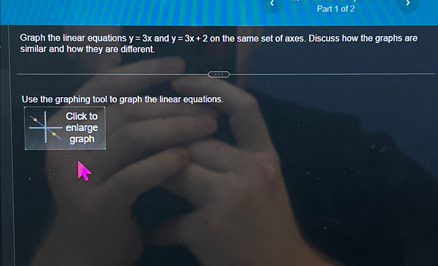 Solved Part 1 ﻿of 2Graph the linear equations y=3x ﻿and | Chegg.com