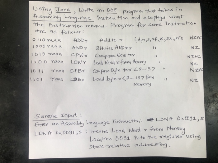 Solved Using Java , Write an oop program that takes in | Chegg.com