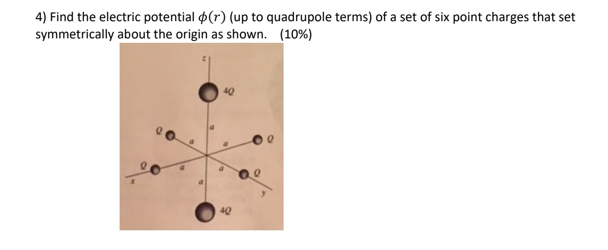 Solved by an EXPERT Find the electric potential φ(r) (up to quadrupole | Chegg.com
