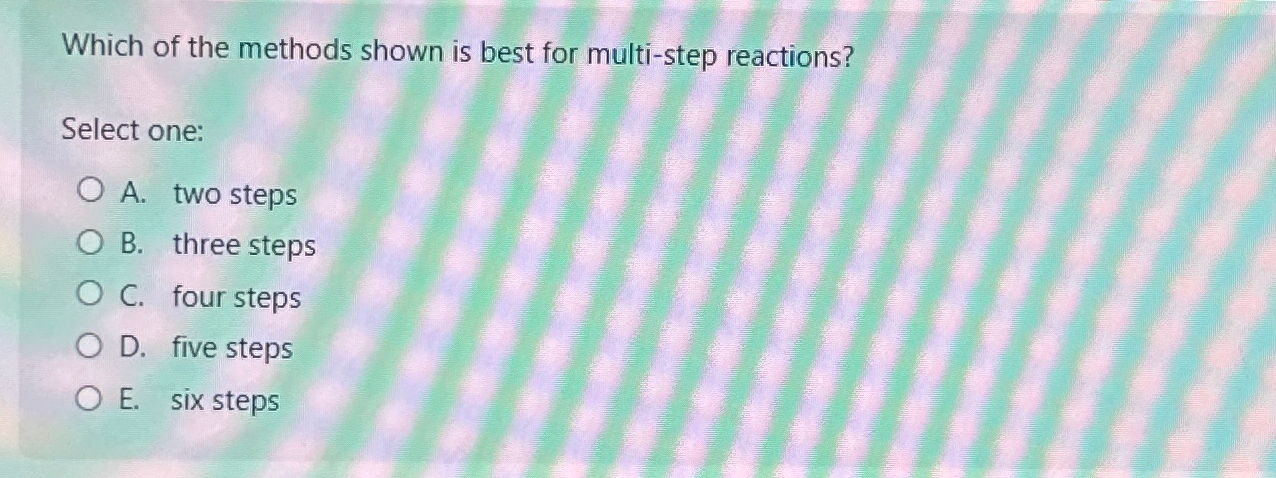 Solved Which of the methods shown is best for multi-step | Chegg.com
