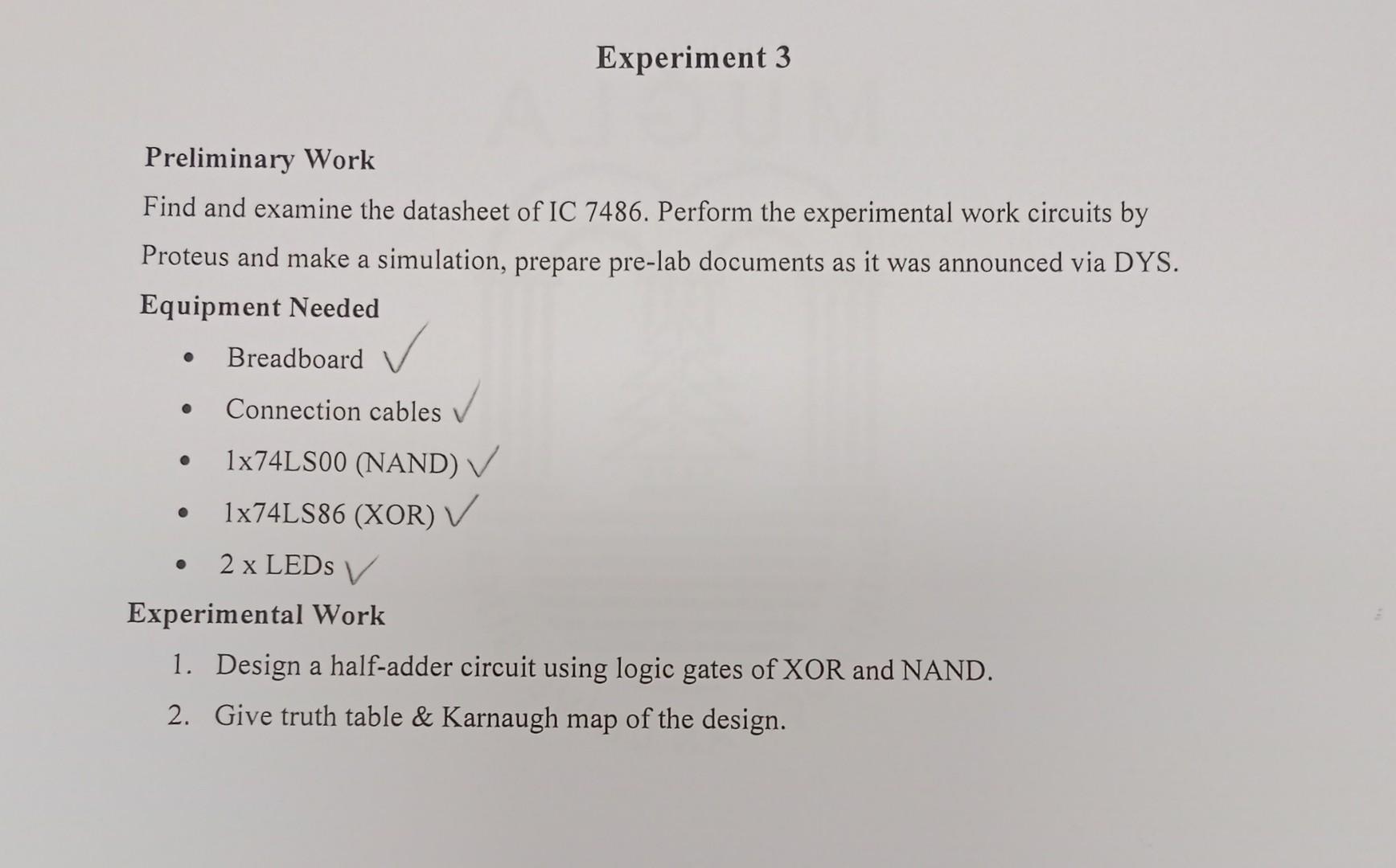 Solved Preliminary Work Find and examine the datasheet of IC | Chegg.com