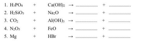 Solved 1. H3PO4 + Ca(OH)2 2. H2SiO; + Na20 + 3. CO2 Al(OH)3 | Chegg.com