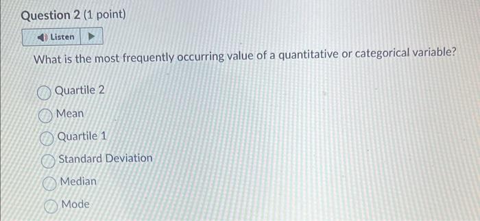 Solved What is the most frequently occurring value of a | Chegg.com