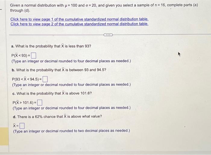 can someone please help me solve a through d? | Chegg.com