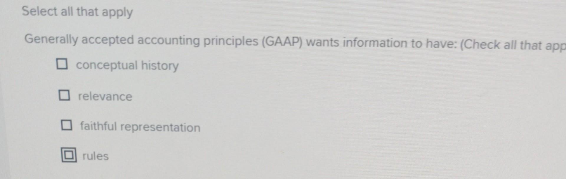 Solved Select all that apply Generally accepted accounting | Chegg.com