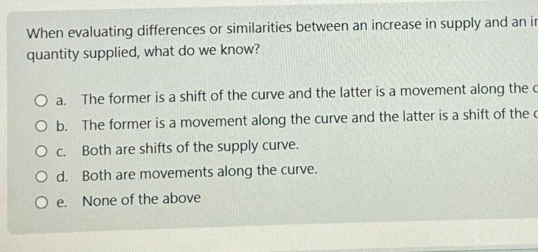 Solved When evaluating differences or similarities between | Chegg.com
