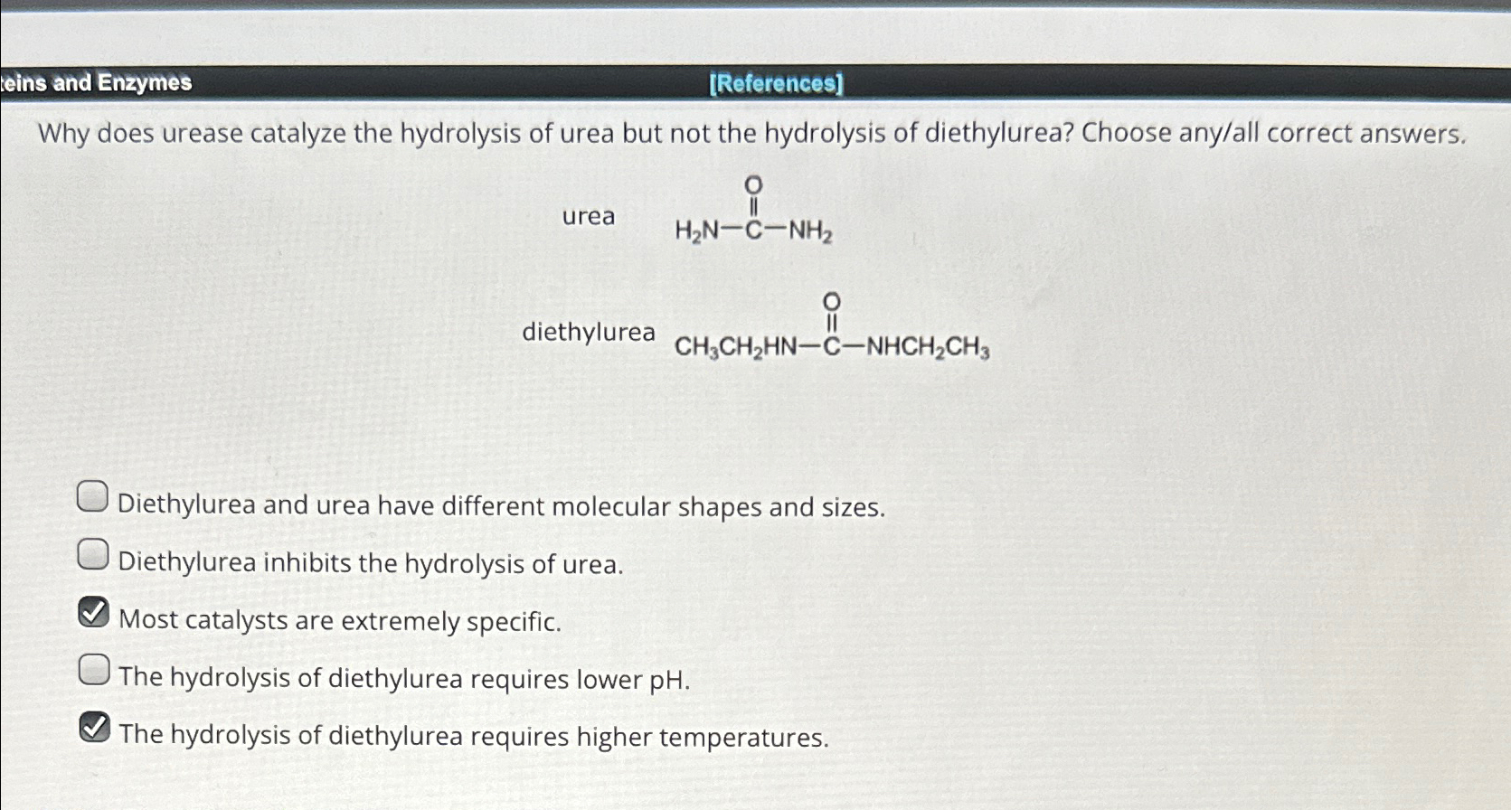Solved eins and Enzymes[References]Why does urease catalyze | Chegg.com