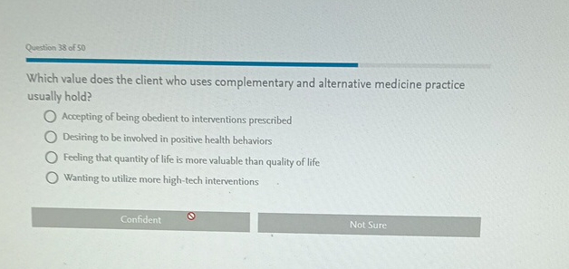 Solved Question 38 of 50Which value does the client who | Chegg.com Solved Question 38 of 50Which value does the client who | Chegg.com