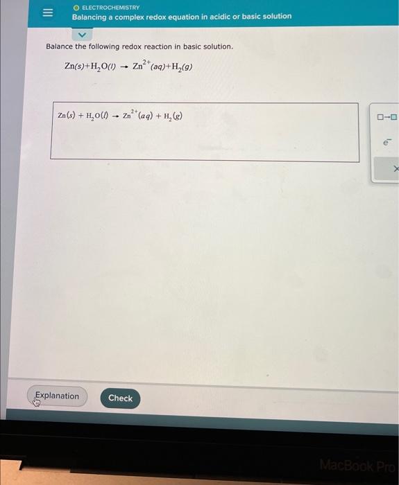 Solved Balance the following redox reaction in basic | Chegg.com
