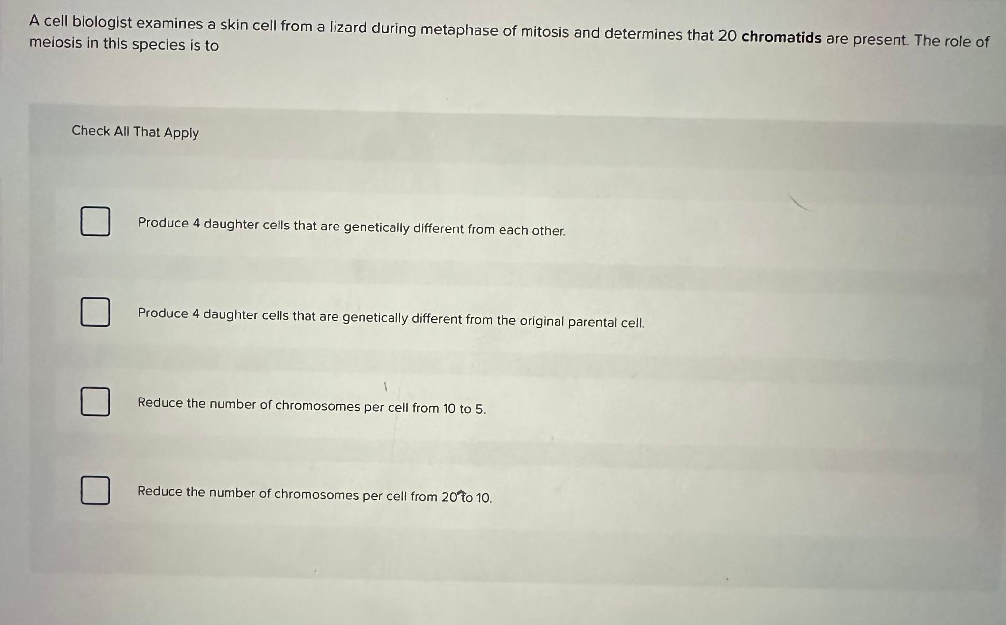 Solved A cell biologist examines a skin cell from a lizard | Chegg.com