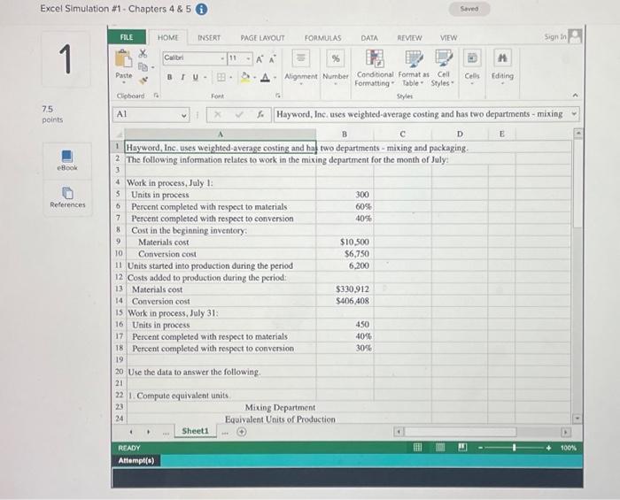 Solved Process Costing and the Weighted-Average Method using | Chegg.com