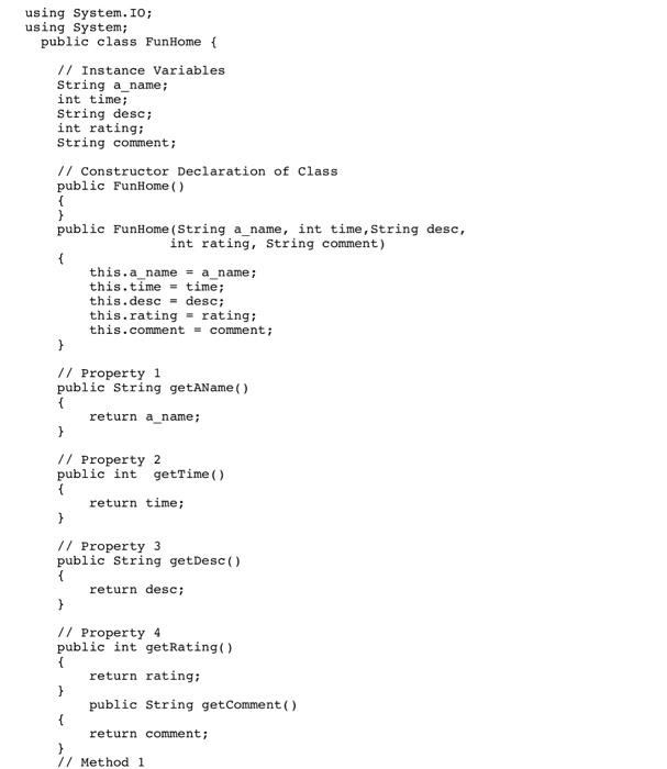 Solved Instance Variables String A Name Int Time String 8119