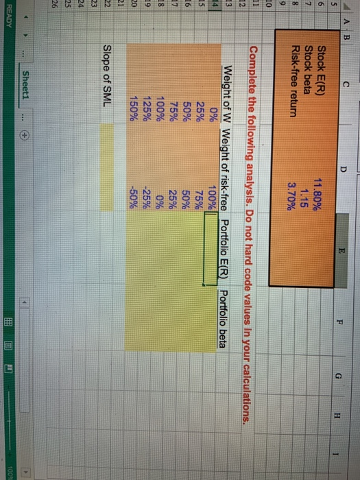 Solved 5. Using the SML- Excel 6 ? ES X FILE HOME INSERT | Chegg.com