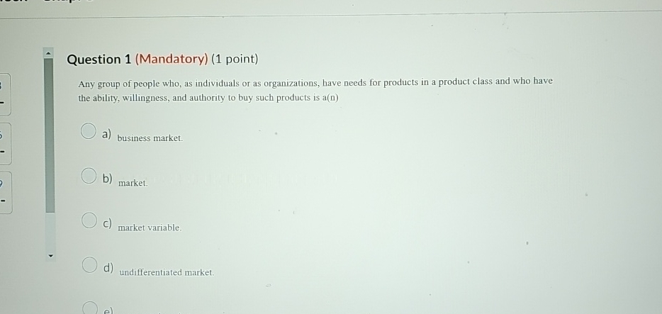 Solved Question 1 (Mandatory) (1 ﻿point)Any group of people | Chegg.com