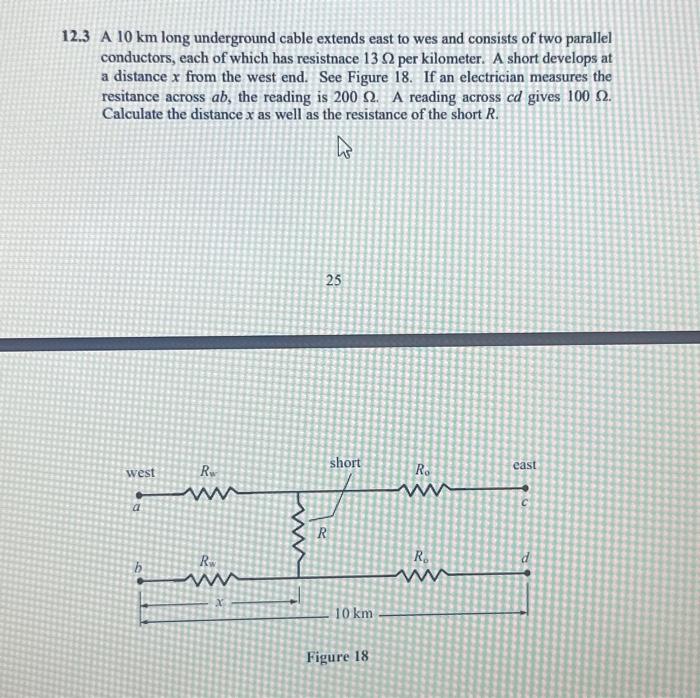 Solved 12.3 A 10 km long underground cable extends east to | Chegg.com Solved 12.3 A 10 km long underground cable extends east to | Chegg.com