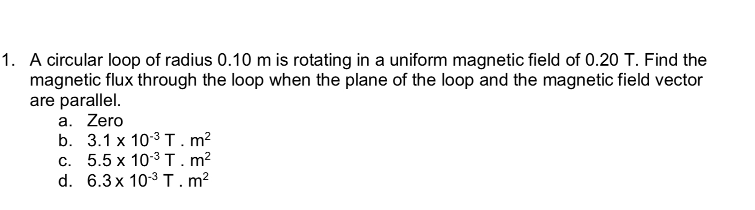 Solved A circular loop of radius 0.10m ﻿is rotating in a | Chegg.com