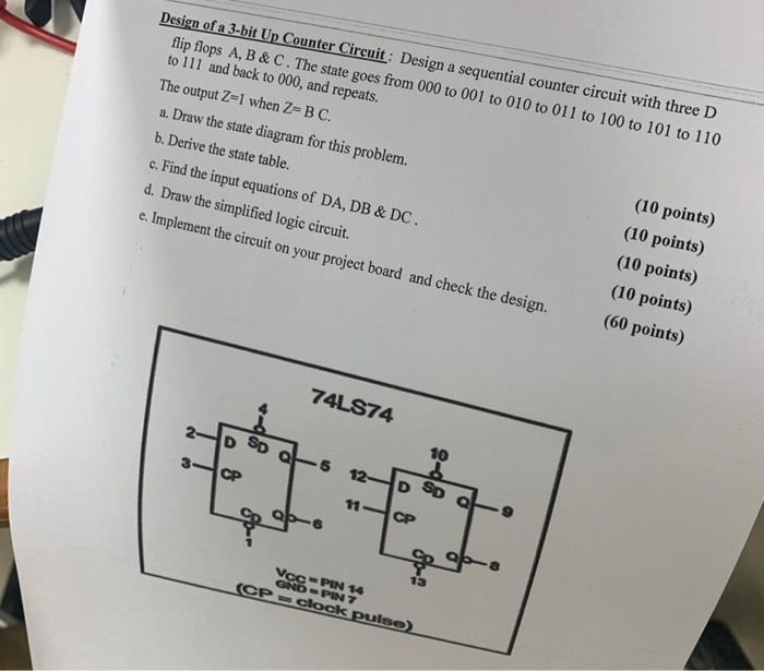 Solved Design of a 3-bit Up Counter Circuit : Design a | Chegg.com