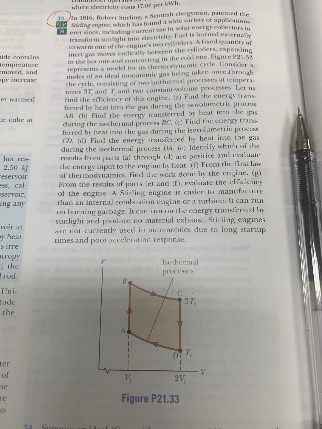 Solved 33. In 1816, Robert Stirling, a Scottish clergyman, | Chegg.com