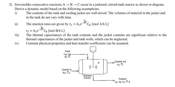 Solved Irreversibke consecutive reactions A→B→C ﻿occur in a | Chegg.com