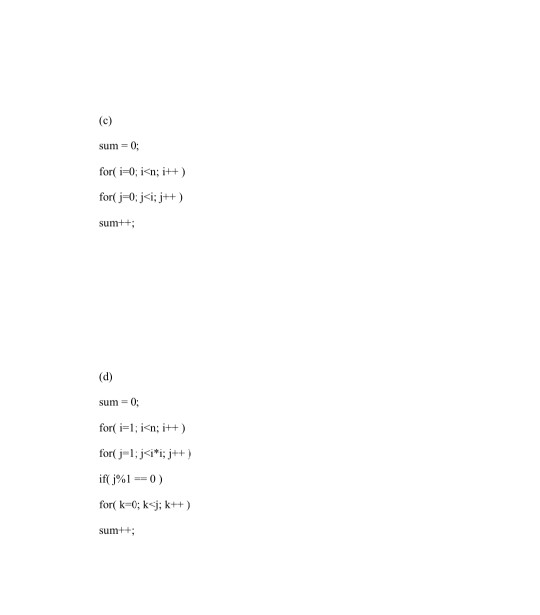 Solved 5. For each of the following six program fragments | Chegg.com