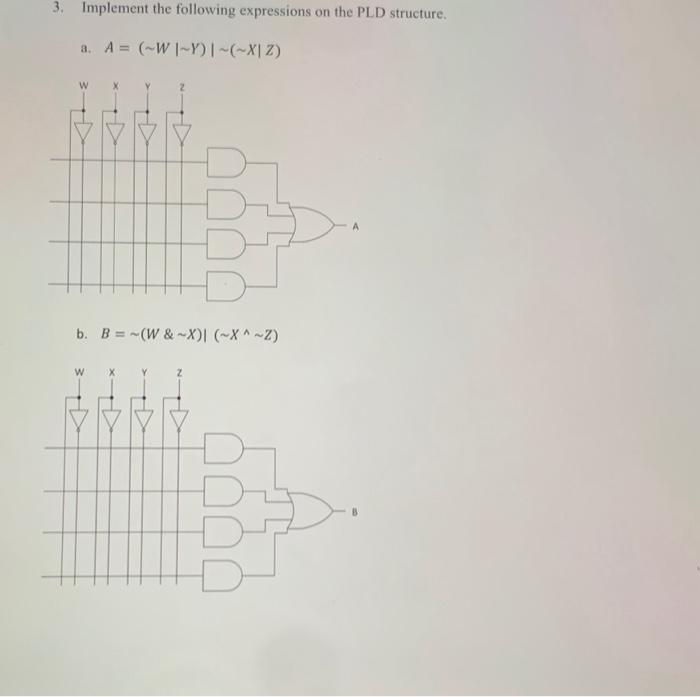 Solved 3. Implement the following expressions on the PLD | Chegg.com