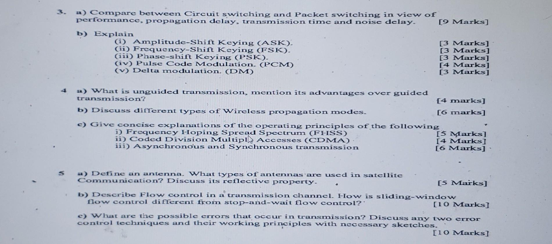Solved a) Compare between Circuit switching and Packet | Chegg.com